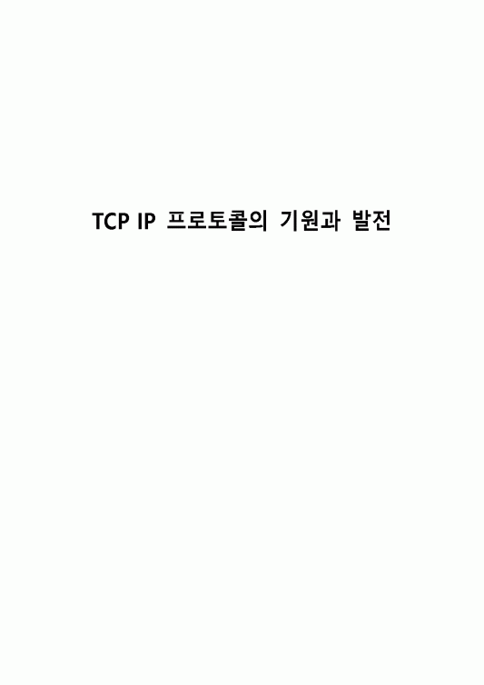 TCP IP 프로토콜의 기원과 발전