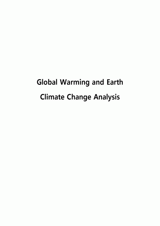 Global Warming and Earth Climate Change Analysis