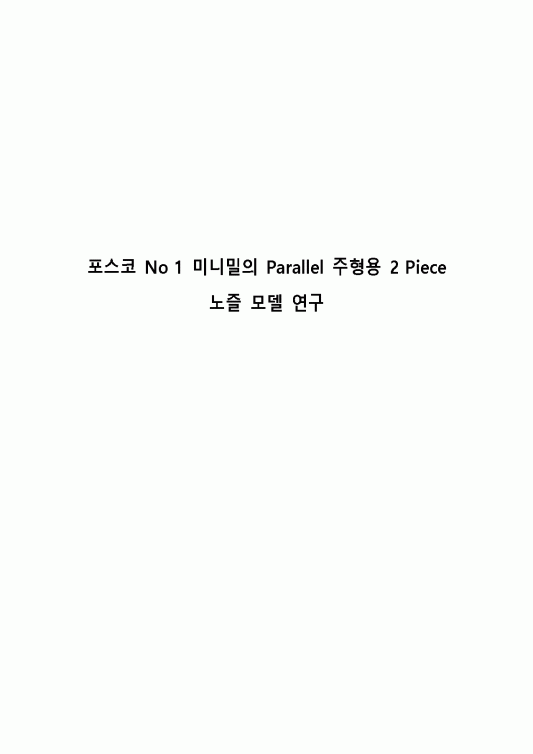 포스코 No 1 미니밀의 Parallel 주형용 2 Piece 노즐 모델 연구