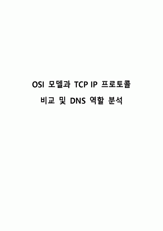 OSI 모델과 TCP IP 프로토콜 비교 및 DNS 역할 분석