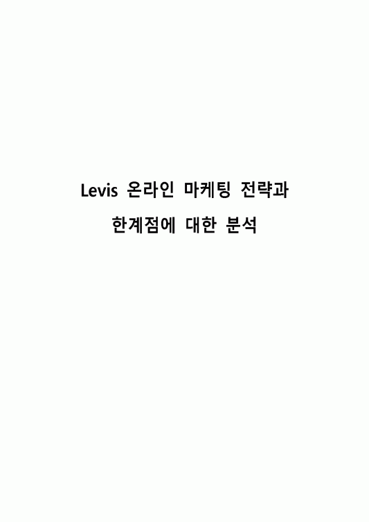 Levis 온라인 마케팅 전략과 한계점에 대한 분석