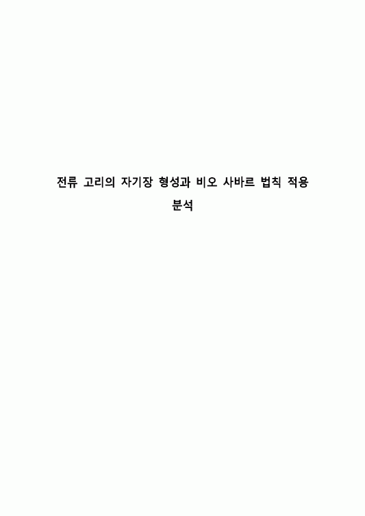 전류 고리의 자기장 형성과 비오 사바르 법칙 적용 분석