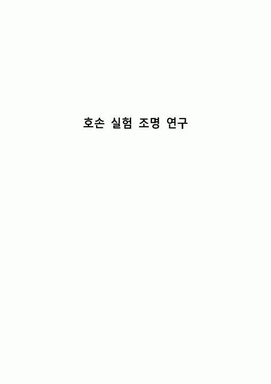 호손 실험 조명 연구