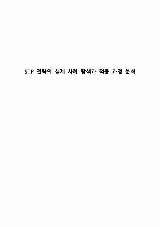 STP 전략의 실제 사례 탐색과 적용 과정 분석