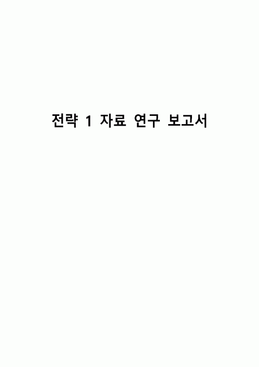 전략 1 자료 연구 보고서