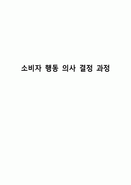 소비자 행동 의사 결정 과정