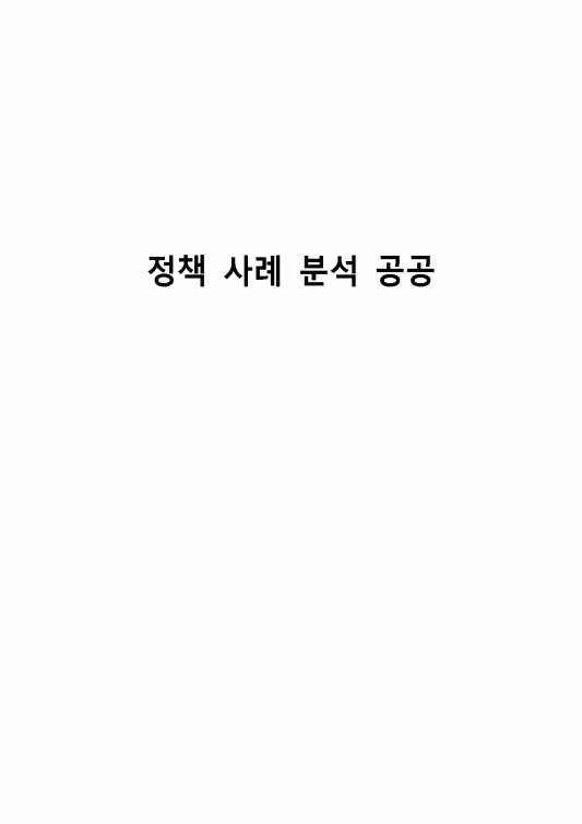 정책 사례 분석 공공