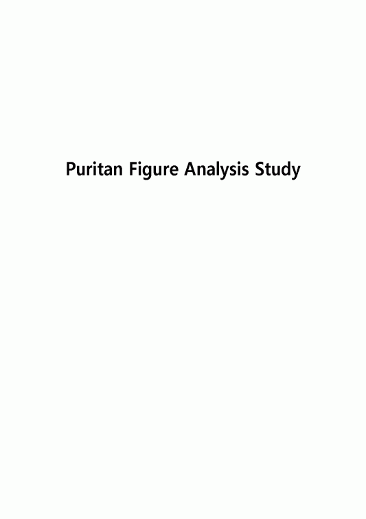Puritan Figure Analysis Study