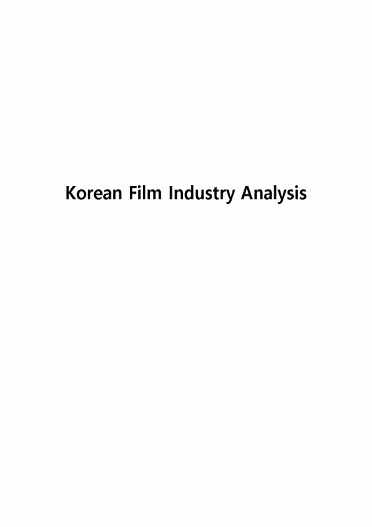 Korean Film Industry Analysis
