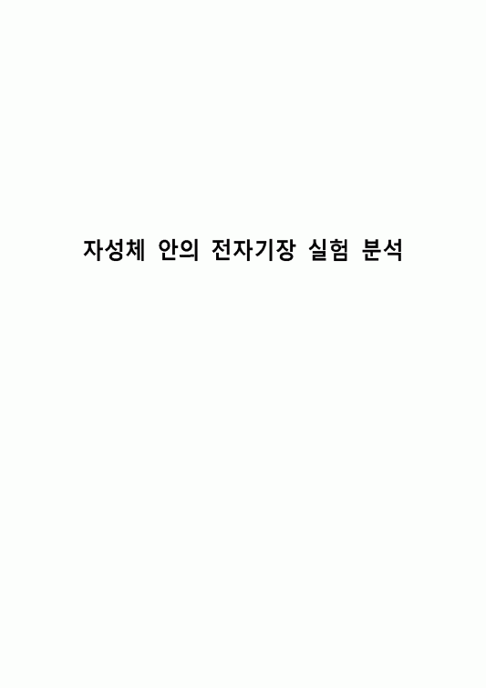 자성체 안의 전자기장 실험 분석