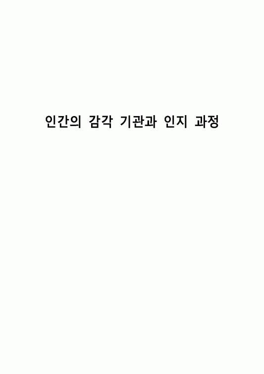 인간의 감각 기관과 인지 과정