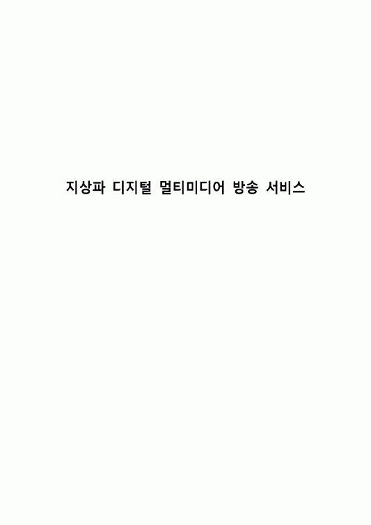 지상파 디지털 멀티미디어 방송 서비스