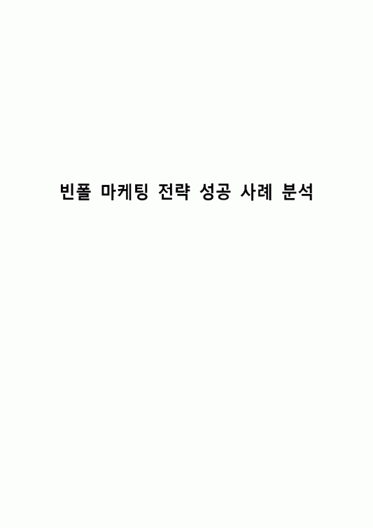빈폴 마케팅 전략 성공 사례 분석