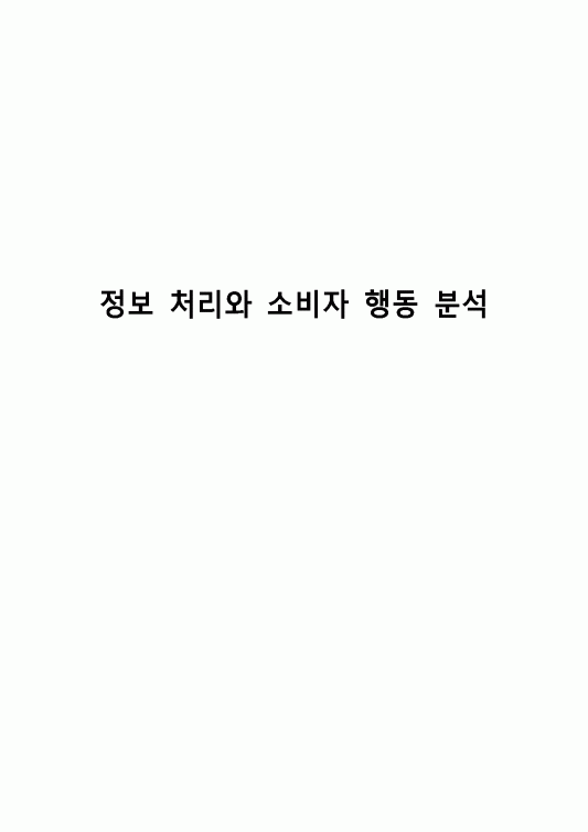 정보 처리와 소비자 행동 분석