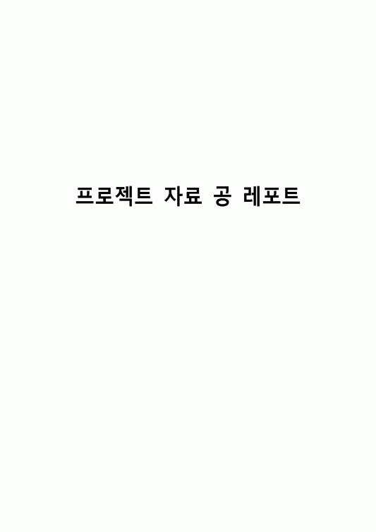 프로젝트 자료 공 레포트