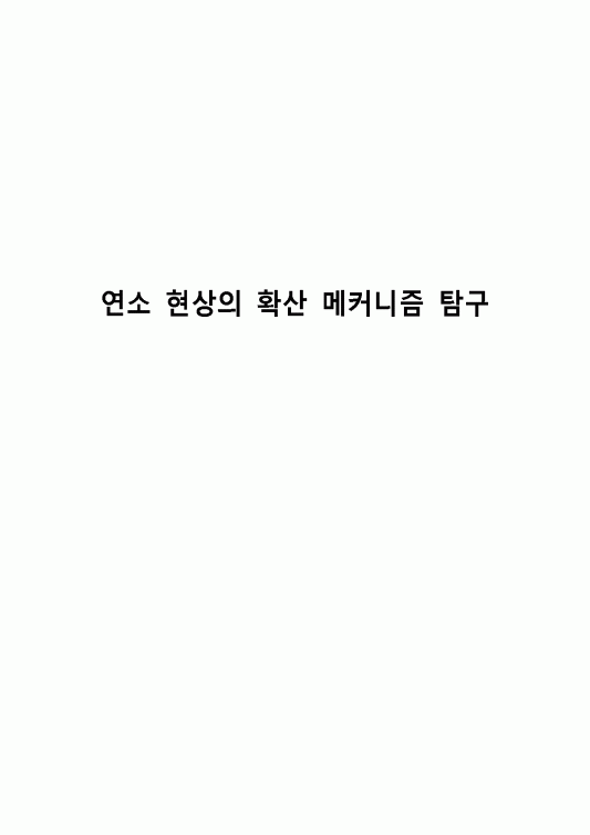 연소 현상의 확산 메커니즘 탐구