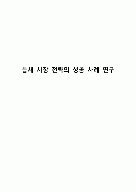 틈새 시장 전략의 성공 사례 연구