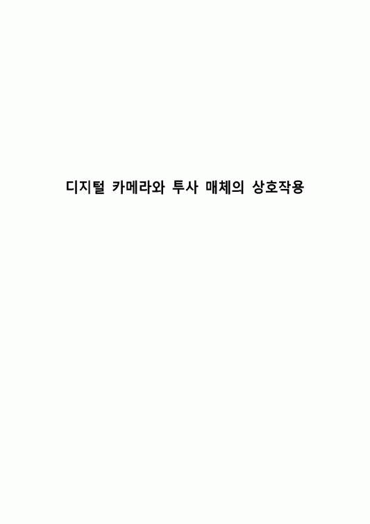 디지털 카메라와 투사 매체의 상호작용