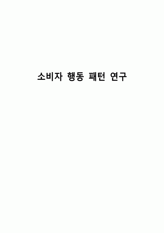 소비자 행동 패턴 연구