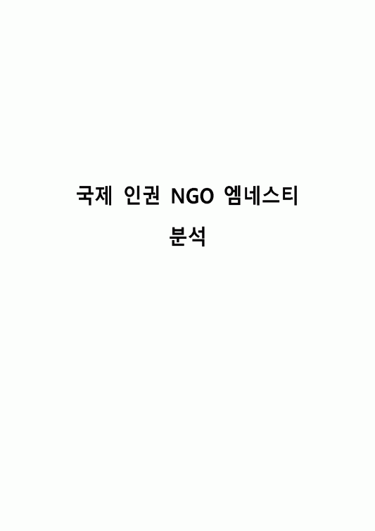 국제 인권 NGO 엠네스티 분석