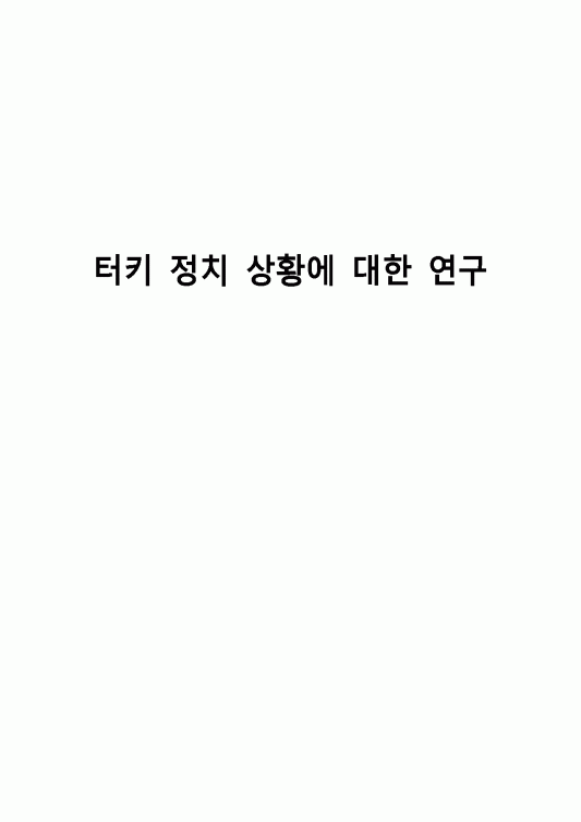 터키 정치 상황에 대한 연구
