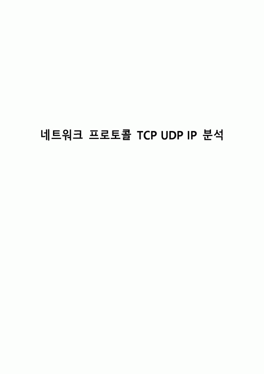 네트워크 프로토콜 TCP UDP IP 분석