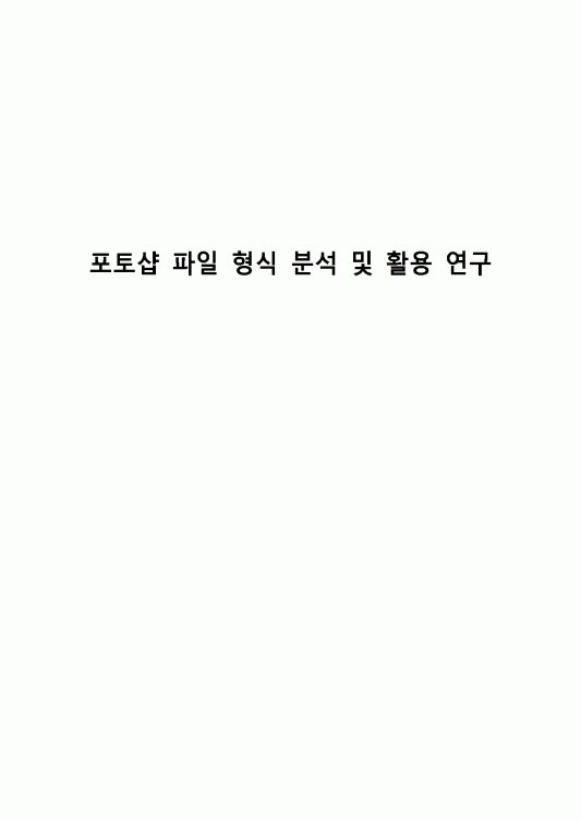 포토샵 파일 형식 분석 및 활용 연구