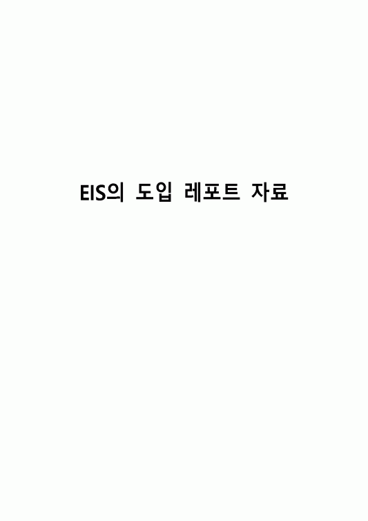 EIS의 도입 레포트 자료
