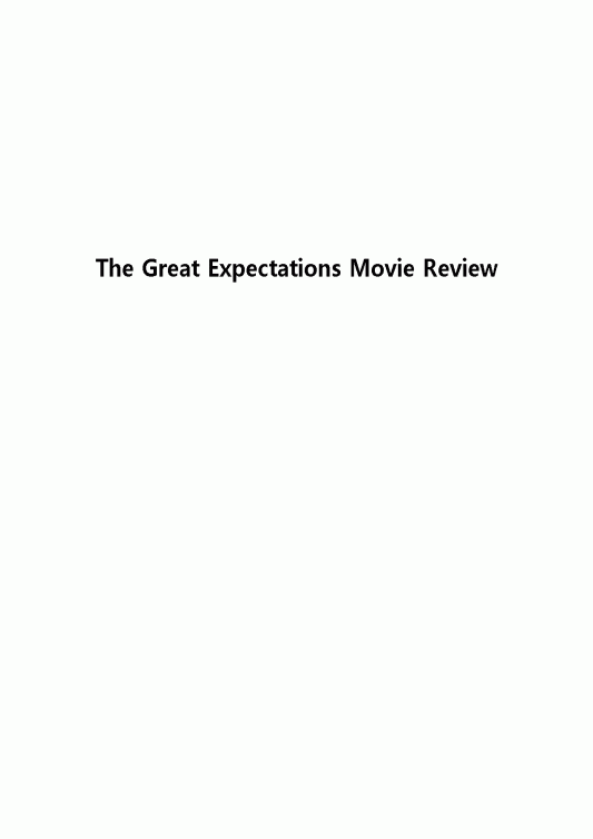 The Great Expectations Movie Review