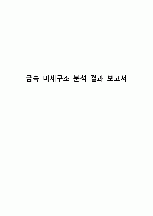 금속 미세구조 분석 결과 보고서