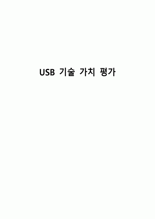 USB 기술 가치 평가