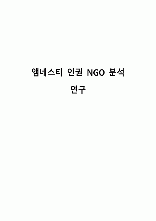 앰네스티 인권 NGO 분석 연구