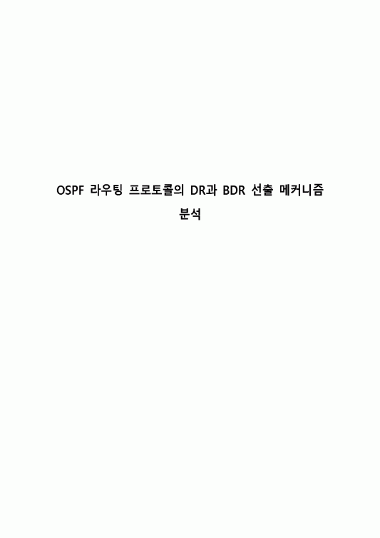 OSPF 라우팅 프로토콜의 DR과 BDR 선출 메커니즘 분석