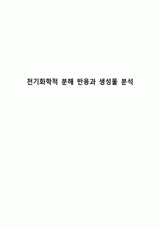 전기화학적 분해 반응과 생성물 분석