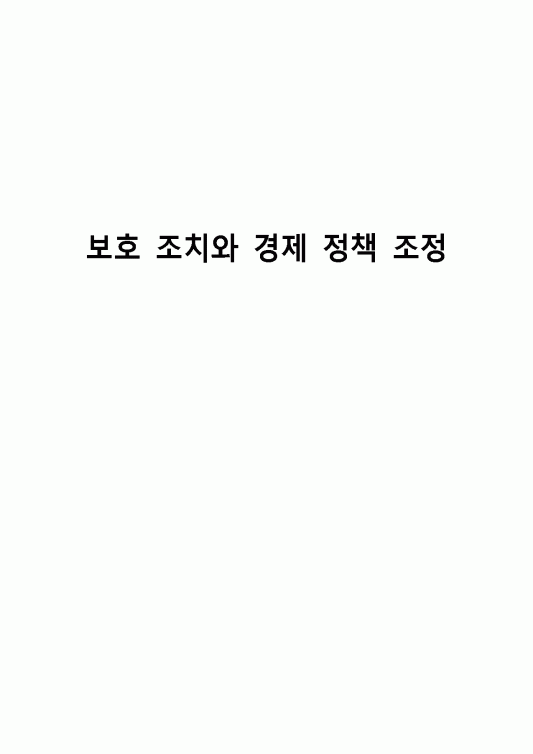 보호 조치와 경제 정책 조정