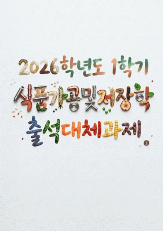 식품가공및저장학 2026학년도 1학기 출석대체] 1. 급속냉동, 완만냉동을 각각 설명 2. 식품보존료의 특징을 서술하고, 식품보존료가 첨가된 가공식품 3. 학생 본인이 좋아하는 식품 하나를 선정하여 이 식품을 변패시키는 주된 요인