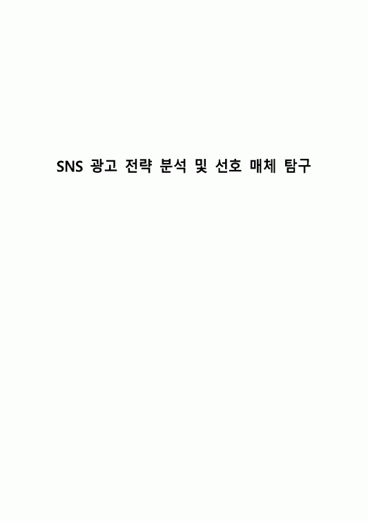 SNS 광고 전략 분석 및 선호 매체 탐구