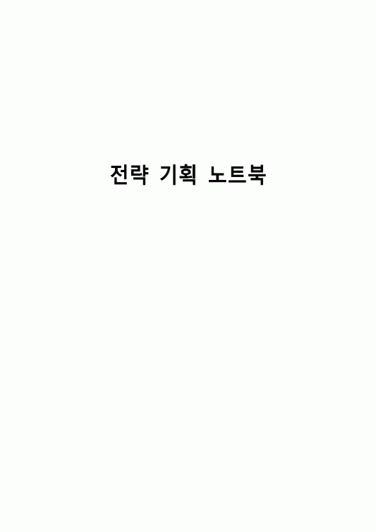 전략 기획 노트북