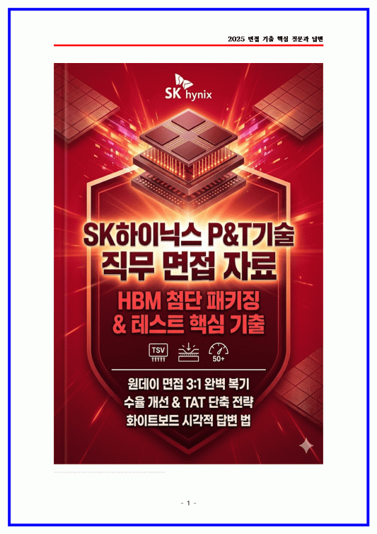 2026 SK하이닉스 P&T기술 면접 기출 50문항, 실제 후기 및 가이드북