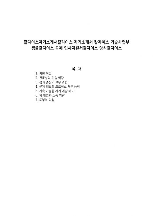 칼자이스자기소개서칼자이스 자기소개서 칼자이스 기술사업부 샘플칼자이스 공채 입사지원서칼자이스 양식칼자이스