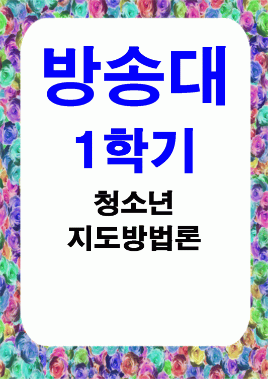 방통대중간 청소년지도방법론 생태학적 체계모형의 관점에서 청소년 1명을 면담하여