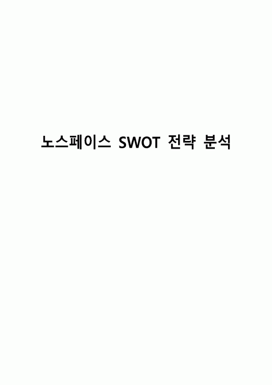 노스페이스 SWOT 전략 분석