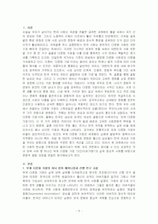 부모교육론-우리들 주변에 성공적 자녀양육 사례를 조사하세요
