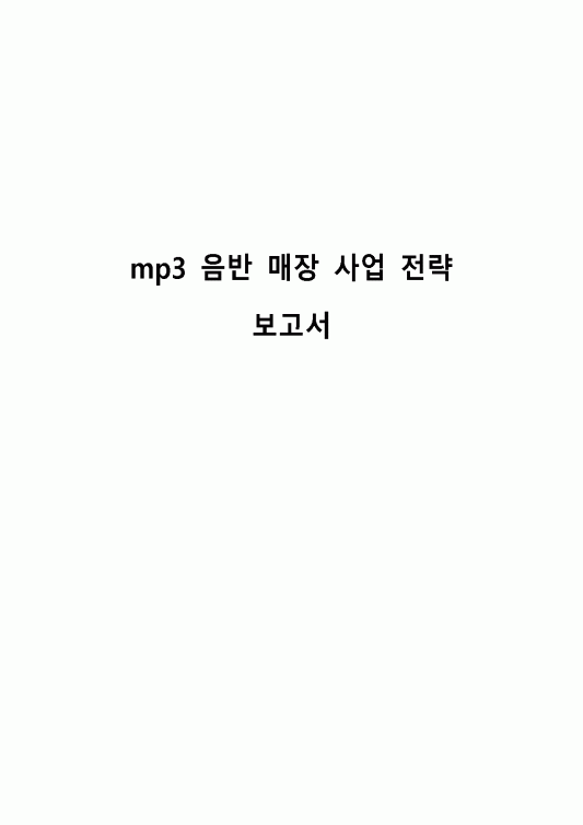 mp3 음반 매장 사업 전략 보고서