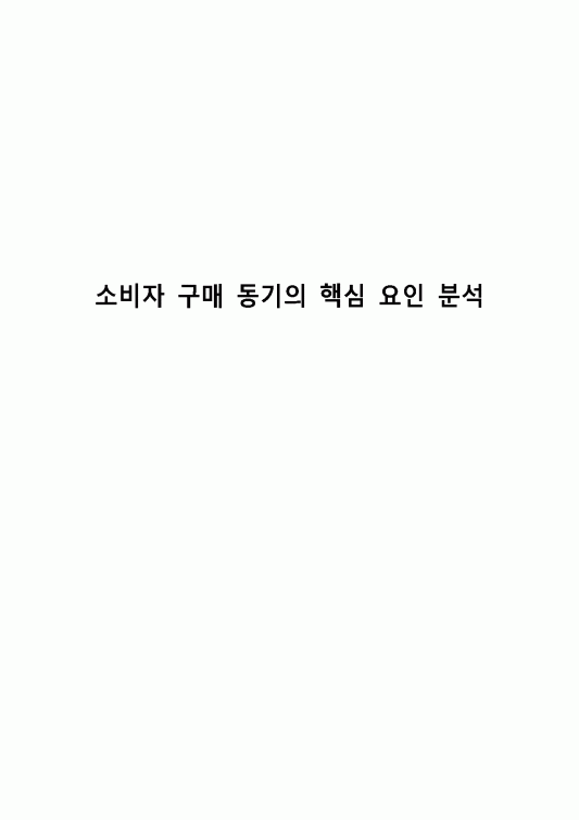 소비자 구매 동기의 핵심 요인 분석