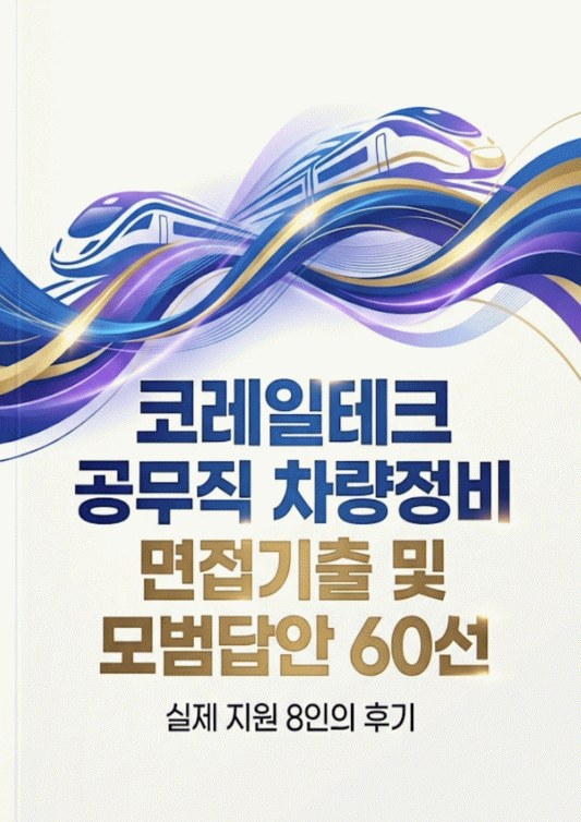 코레일테크 공무직 차량정비 실제면접 후기자료] 코레일테크 공무직 차량정비 면접 기출 및 예상 답변 60선과 코레일테크 공무직 차량정비 면접 지원 8인의 생생한 후기