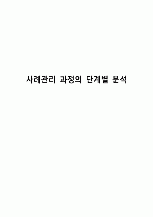 사례관리 과정의 단계별 분석