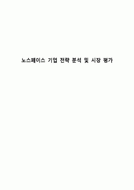노스페이스 기업 전략 분석 및 시장 평가