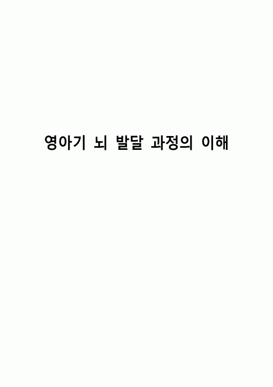 영아기 뇌 발달 과정의 이해