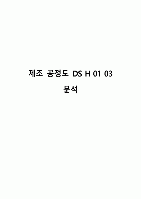 제조 공정도 DS H 01 03 분석